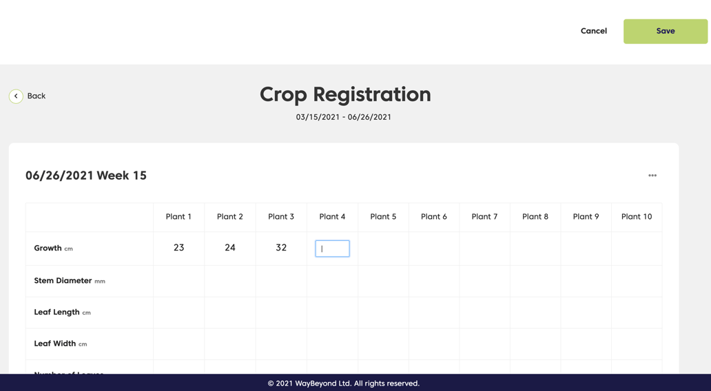How do I edit a crop registration record?